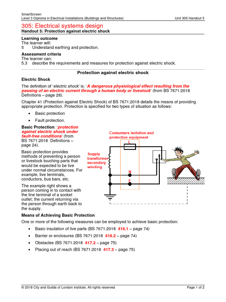 l3 305-05 Handout Shock Protection 2018 | PDF | Electrical Engineering | Electricity