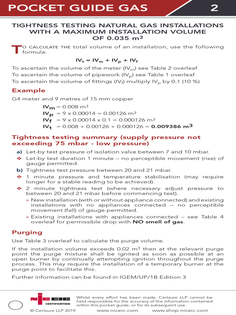 Gas Installation Tightness Testing Guide | PDF | Pressure | Pipe (Fluid ...