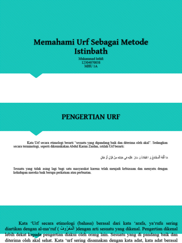 Memahami Konsep Urf dalam Islam | PDF | Agama & Spiritualitas