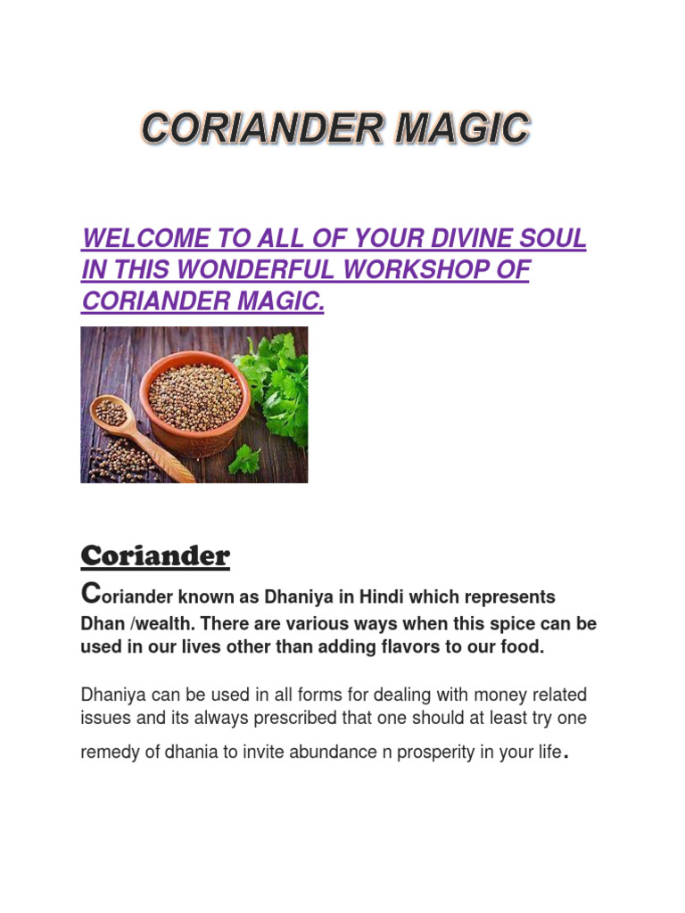 3 .Coriander Magick | PDF