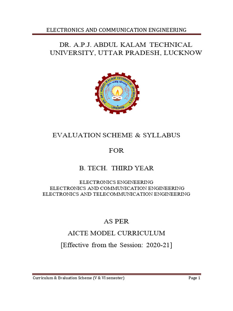 Final B.Tech. 3rd Year ECE AICTE Model Curriculum 2020-21 | PDF ... Final B.Tech. 3rd Year ECE AICTE Model Curriculum 2020-21 | PDF ...