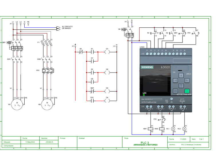 Esquema de Arranque 2 Motores Con PLC | PDF