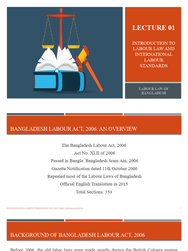 Lecture 01 - Introduction To Labour Law and International Labour ... Lecture 01 - Introduction To Labour Law and International Labour ...