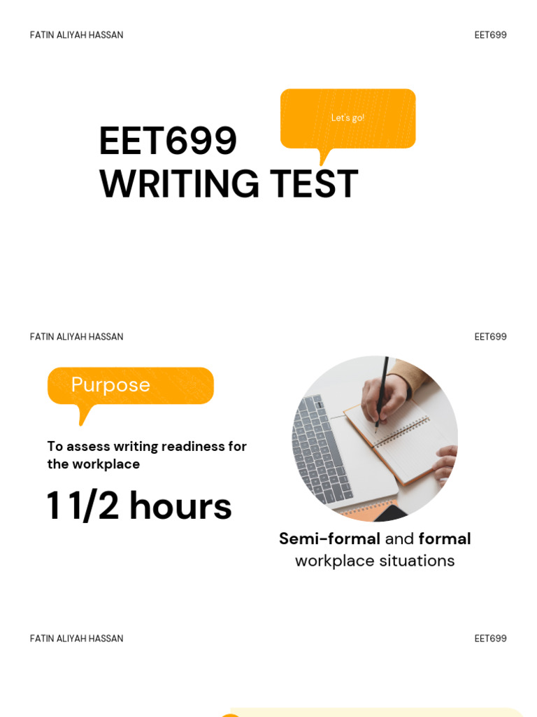 Eet699 Writing Test | PDF