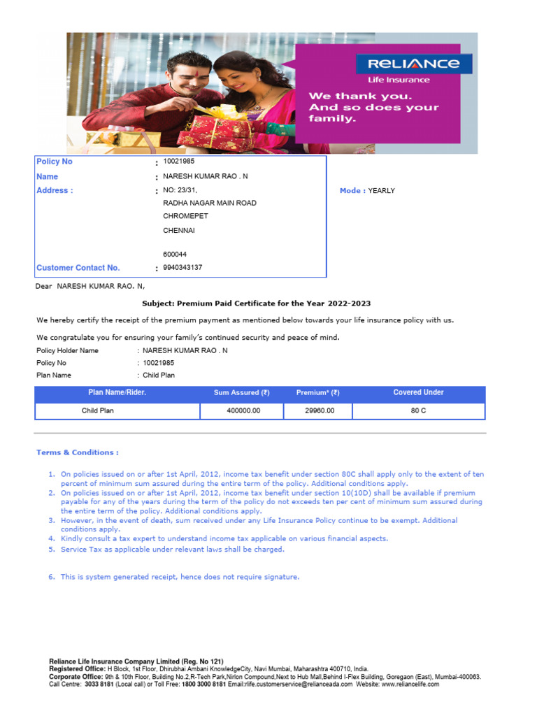 Reliance | PDF | Life Insurance | Insurance