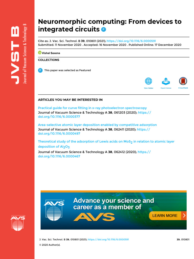 Neuromorphic Computing-From Devices To Integratedcircuits | PDF | Deep Learning | Computer ...