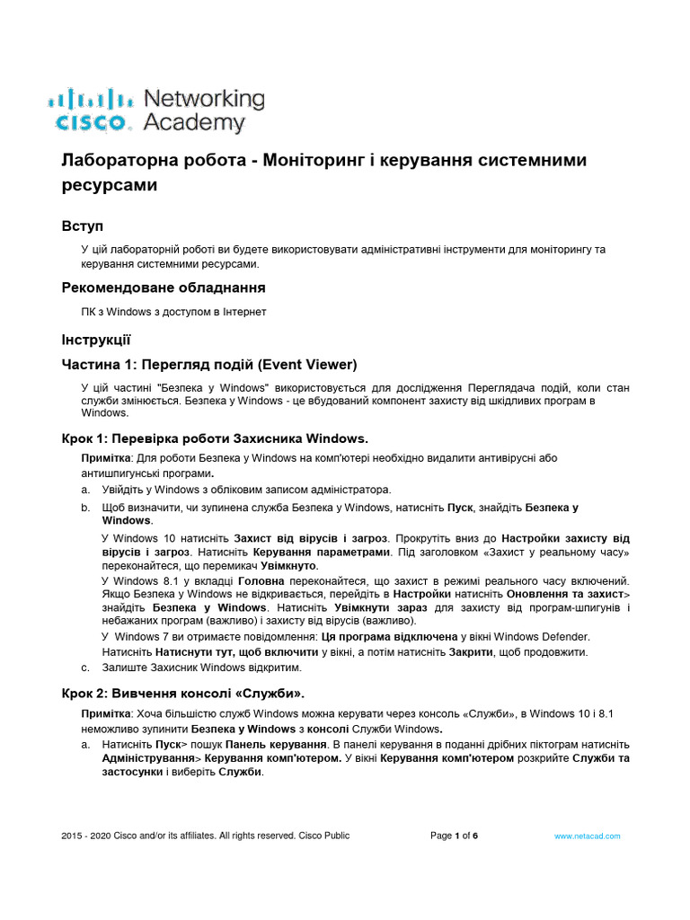 10 Lab - Monitor and Manage System Resources Sadovenko | PDF