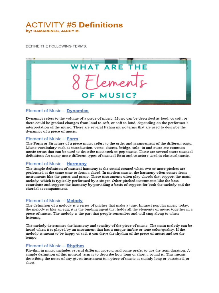 Elements of Music | PDF | Harmony | Musical Compositions