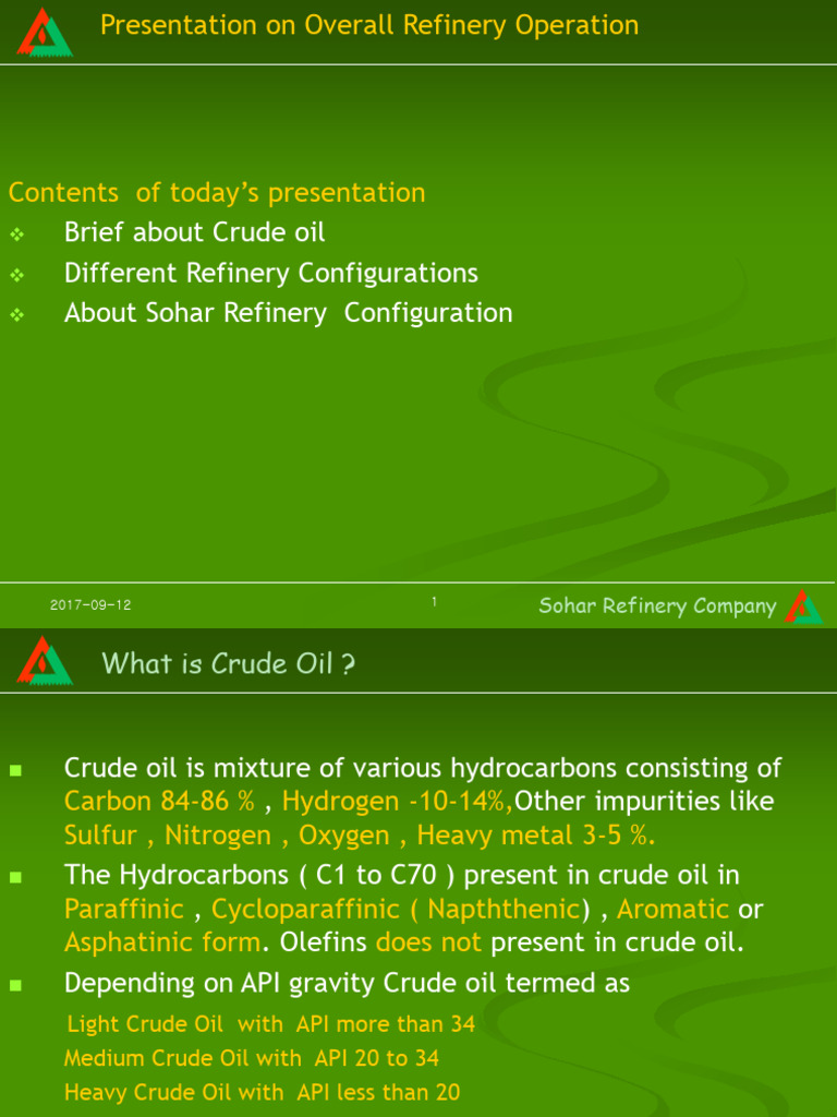 Refinery Presentation On 07th July 07 | PDF | Oil Refinery | Petroleum