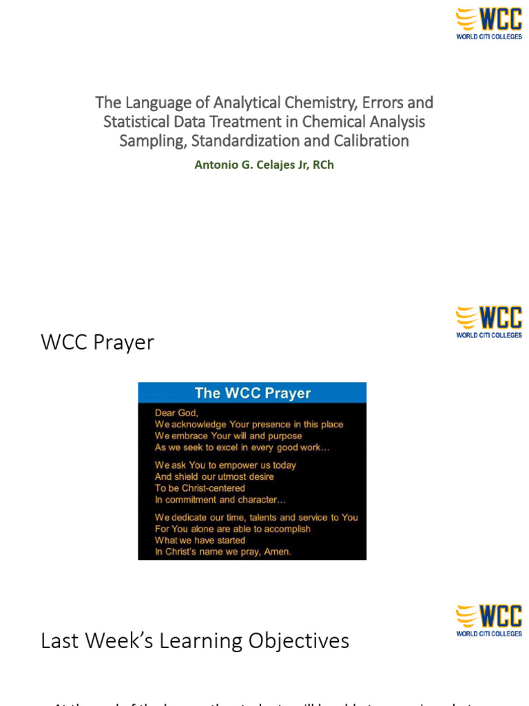 BSMLS I - MT First Lesson Anachem Laboratory | PDF