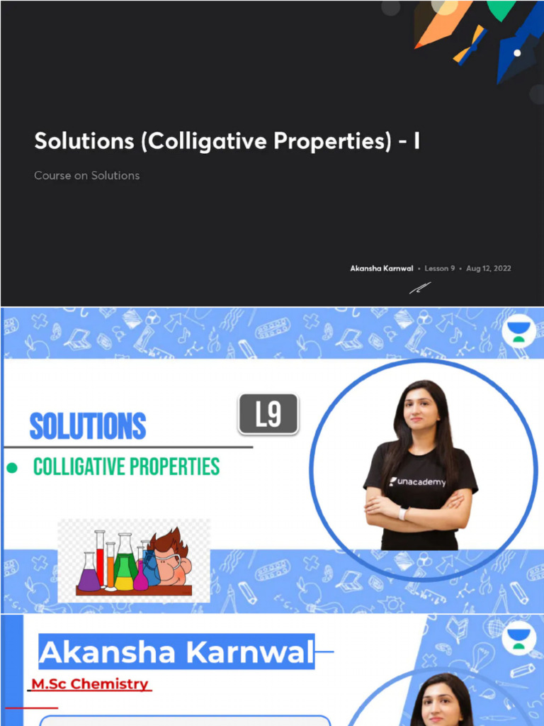 Solutions Colligative Properties I With Anno | PDF