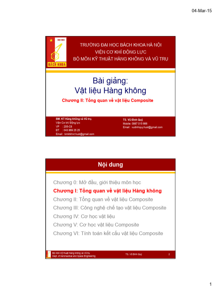 VLHK - VDQuy - Chuong II - Gioi Thieu Ve Vat Lieu Composite | PDF