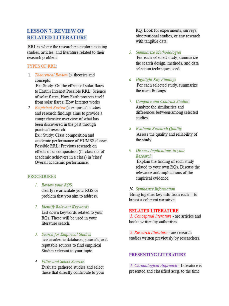 Lesson 7-RRL REVIEWER | PDF | Science | Cognition