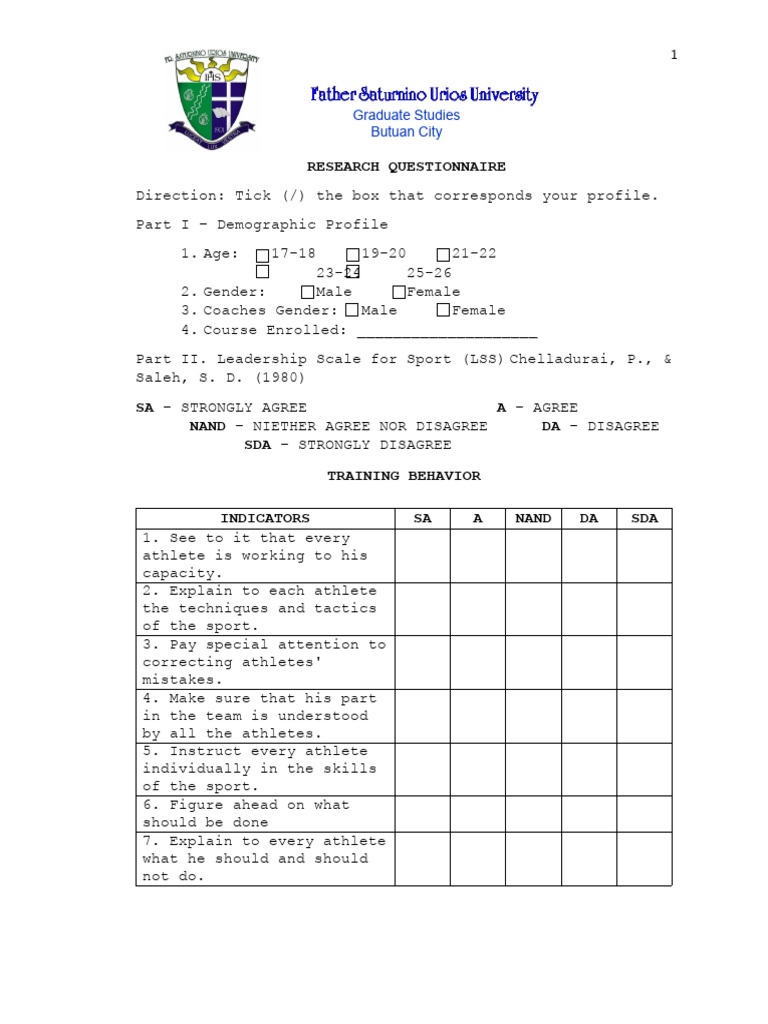Research Questionnaire | PDF | Emotions | Psychology