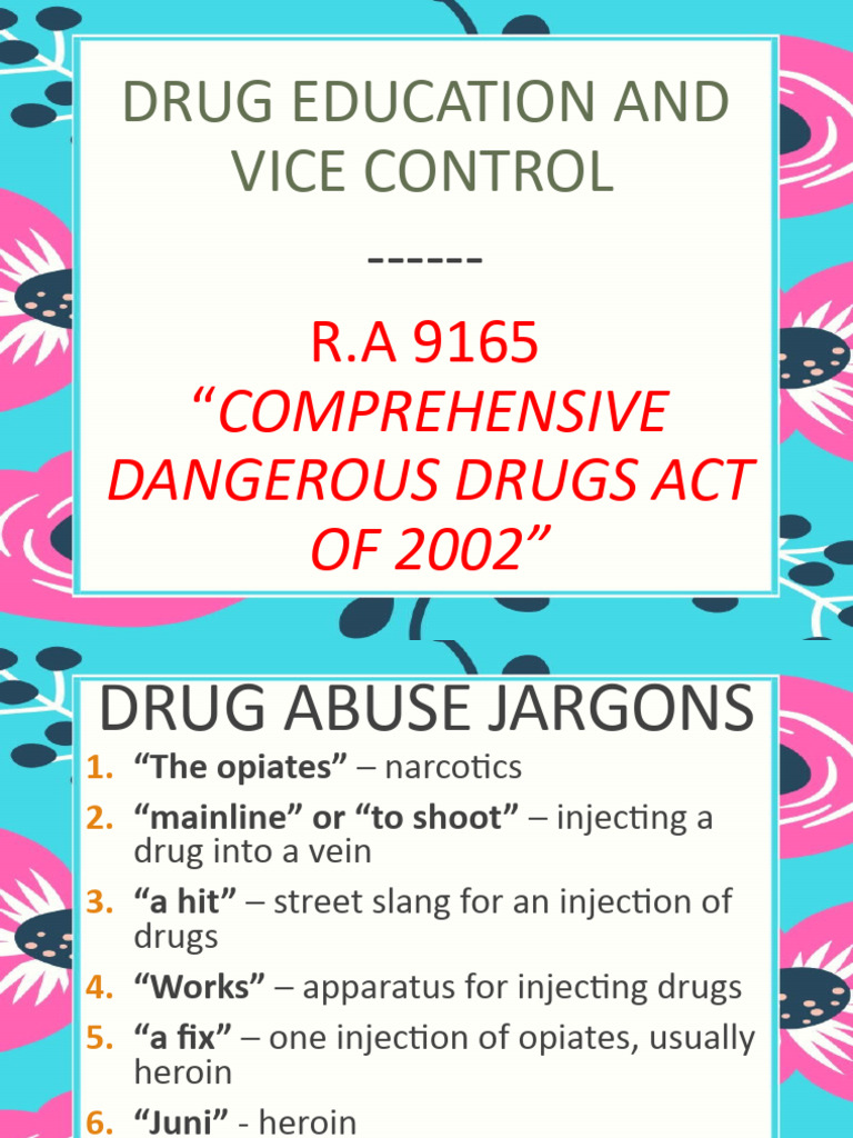 Vice and Drug Education Overview | PDF | Morphine | Cocaine