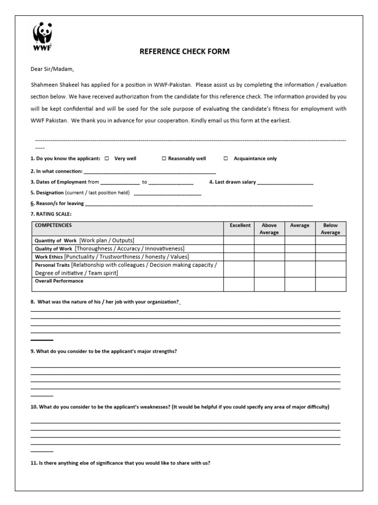 Reference Check Application | PDF