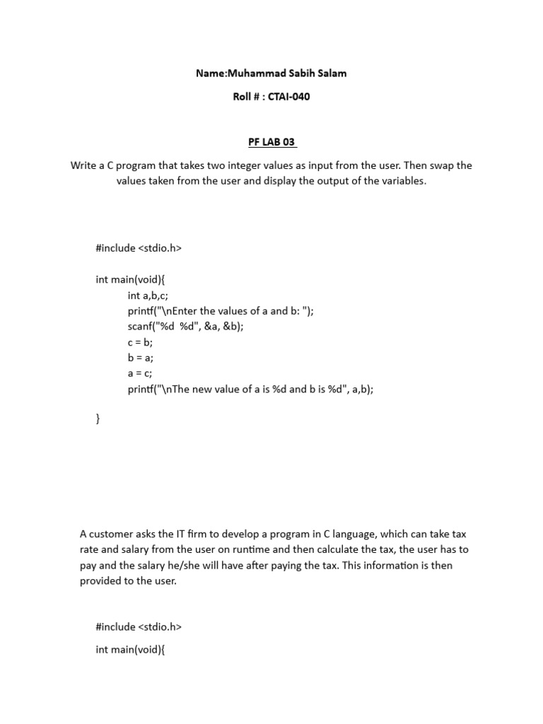 Programming Fundamentals | PDF | Tax Rate | Computing