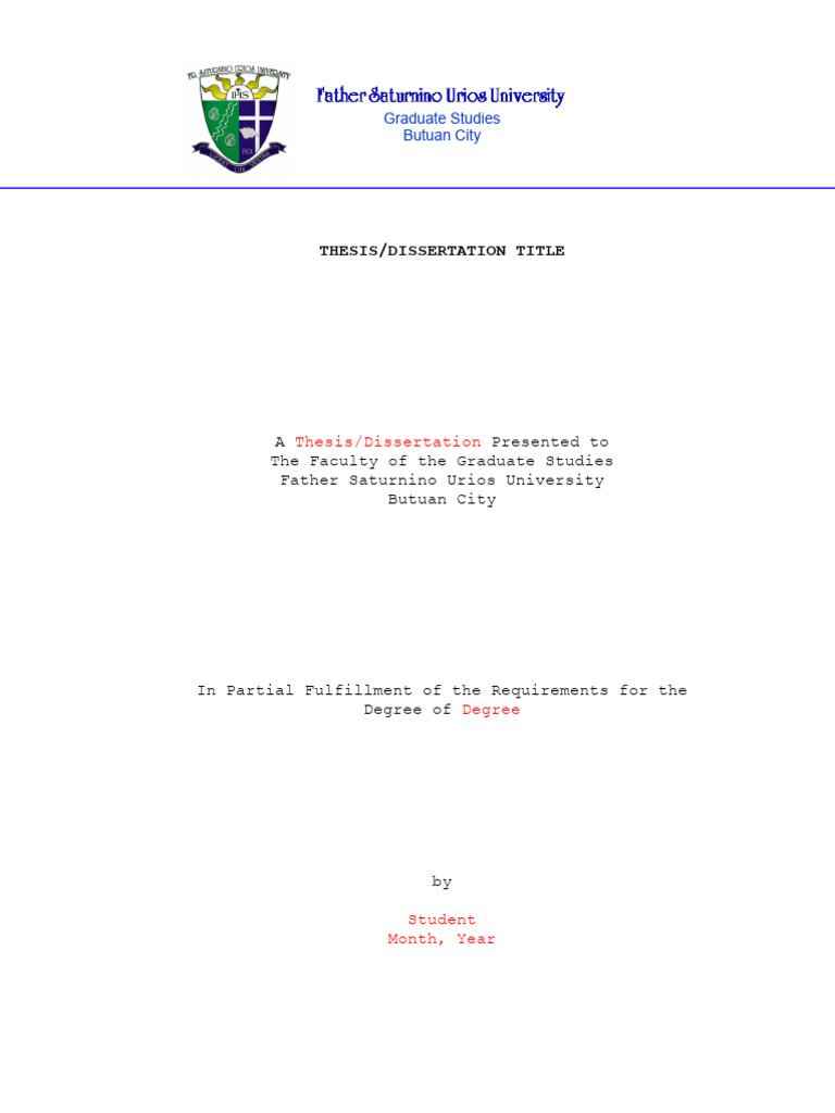 Thesis Dissertation Format | PDF | Thesis | Science