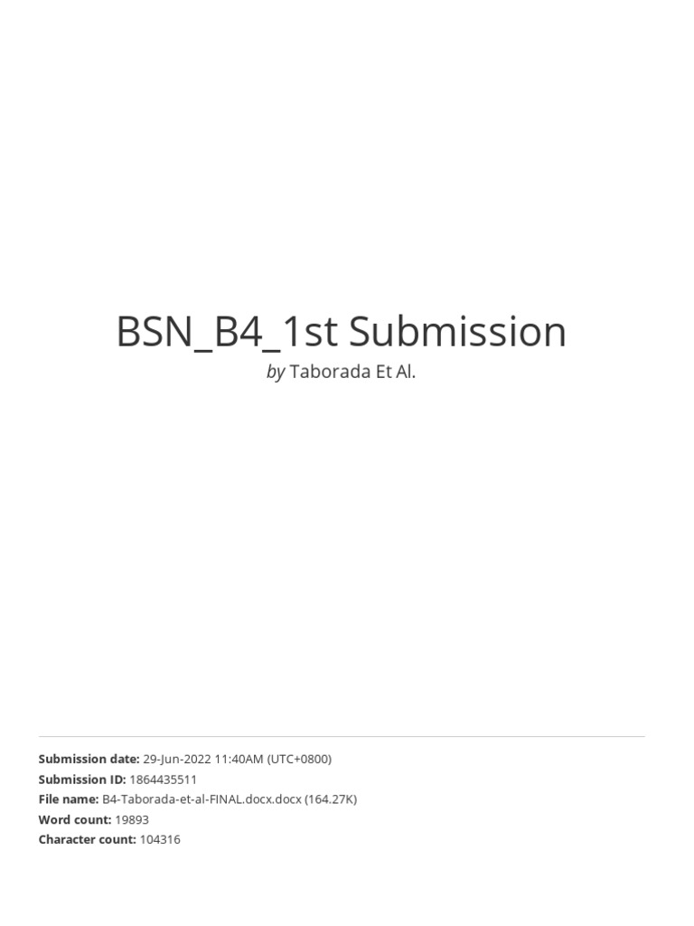 BSN B4 1st-SubmissionFeedback | PDF | Writing | Information Science
