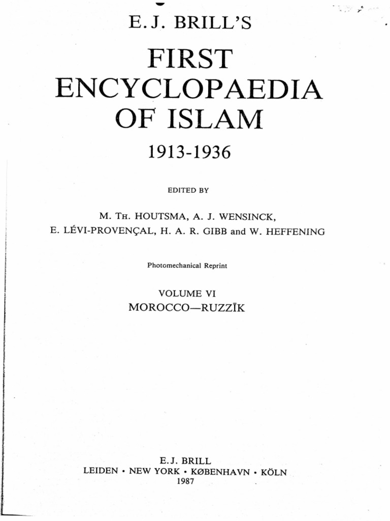 First Encyclopaedia of Islam 1913 1936 | PDF