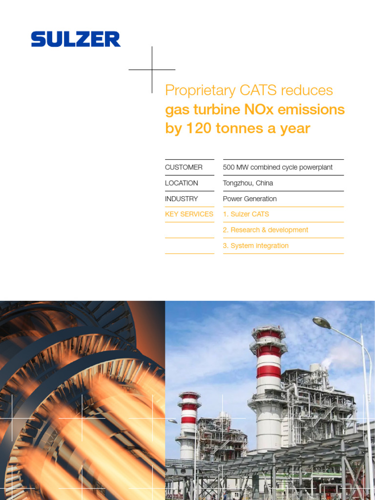 Sulzer CATS Case Study For GT Operations | PDF | N Ox | Gas Turbine