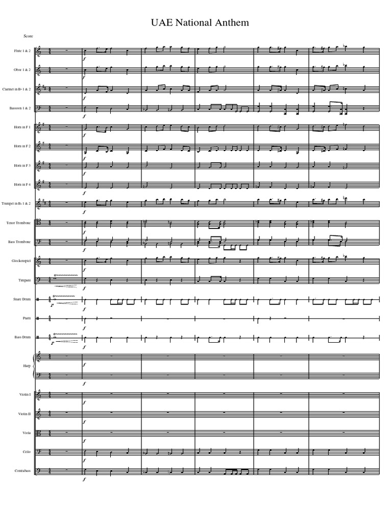 UAE National Anthem Score | PDF