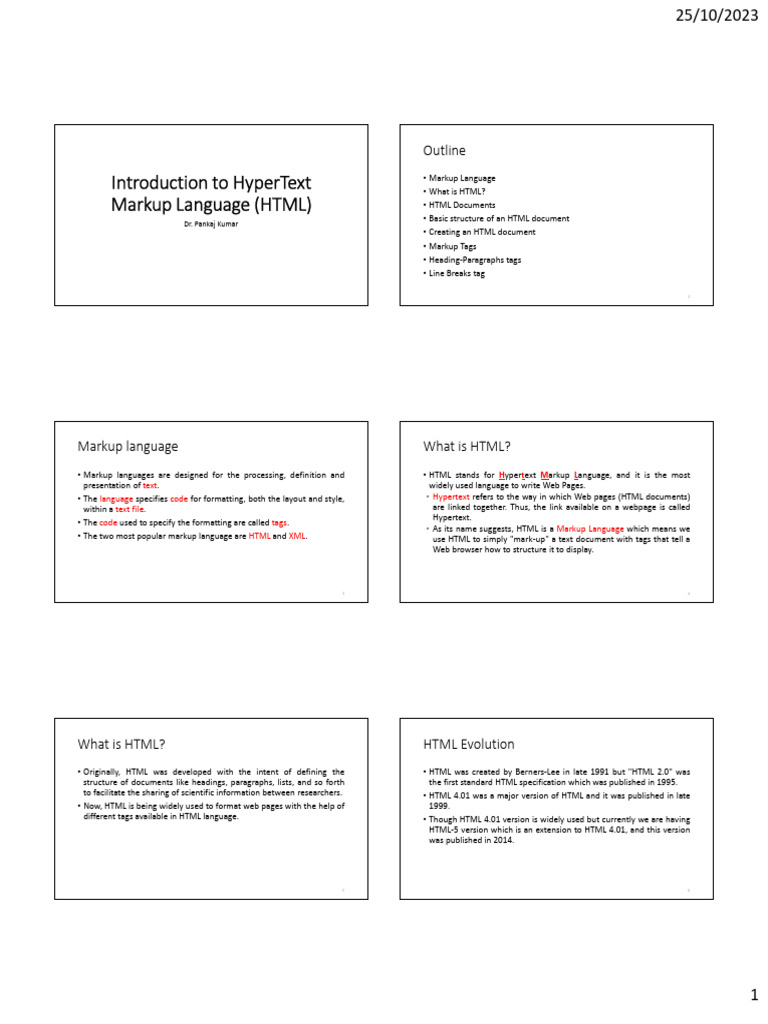1 02 Introduction To Html Pdf Html Element Html
