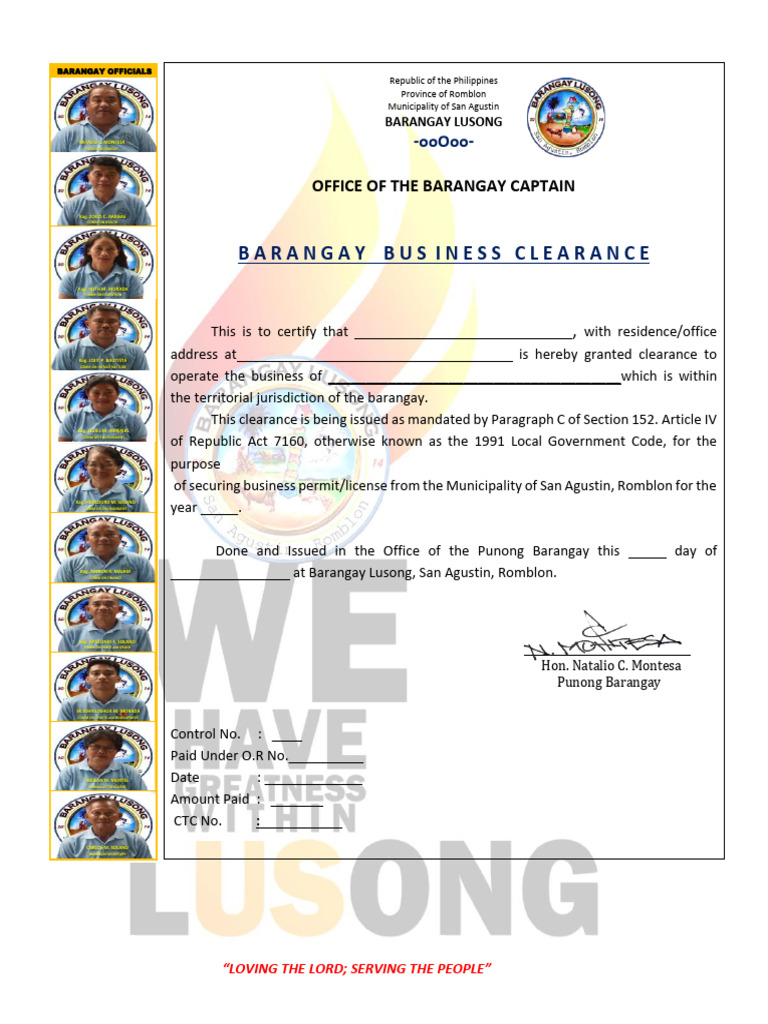 Barangay Bussiness Clearance | PDF | Government | Justice