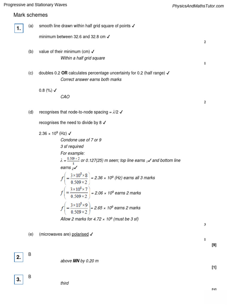3.1. Progressive and Stationary Waves MS | PDF | Waves | Electromagnetism
