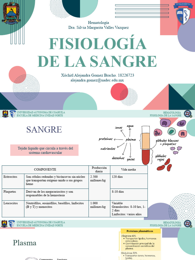 Fisiologia de La Sangre | PDF | Hematología | Sangre