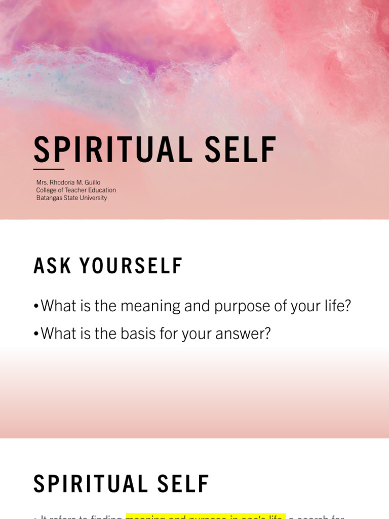 Understanding-the-Self-Lesson-9-The-Spiritual-Self-HANDOUT | PDF | Spirituality | God