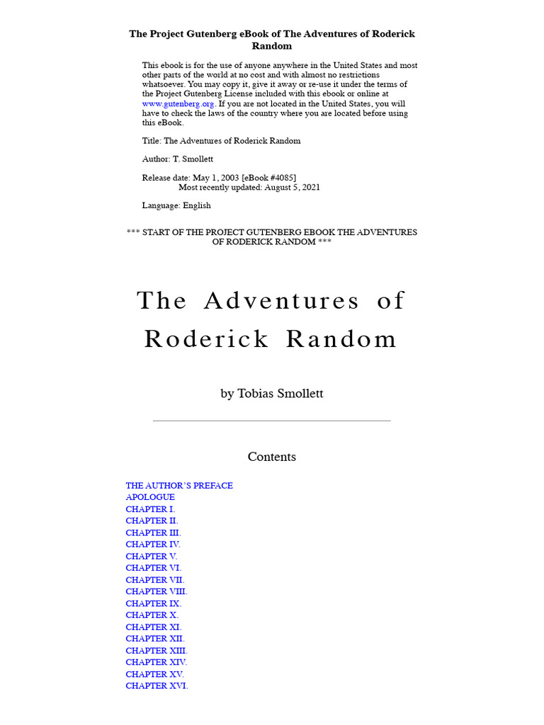 The Adventures of Roderick Random | PDF