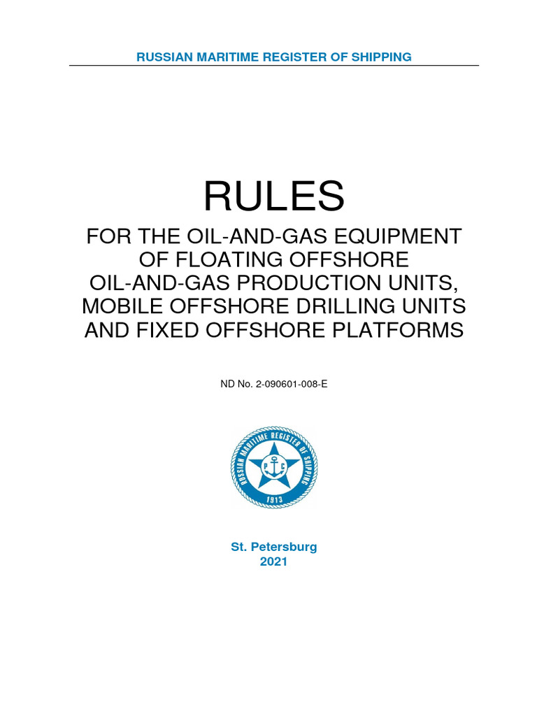 Russian Rules For Oil&Gas Equip - of Floating Offshore | PDF | Offshore ...