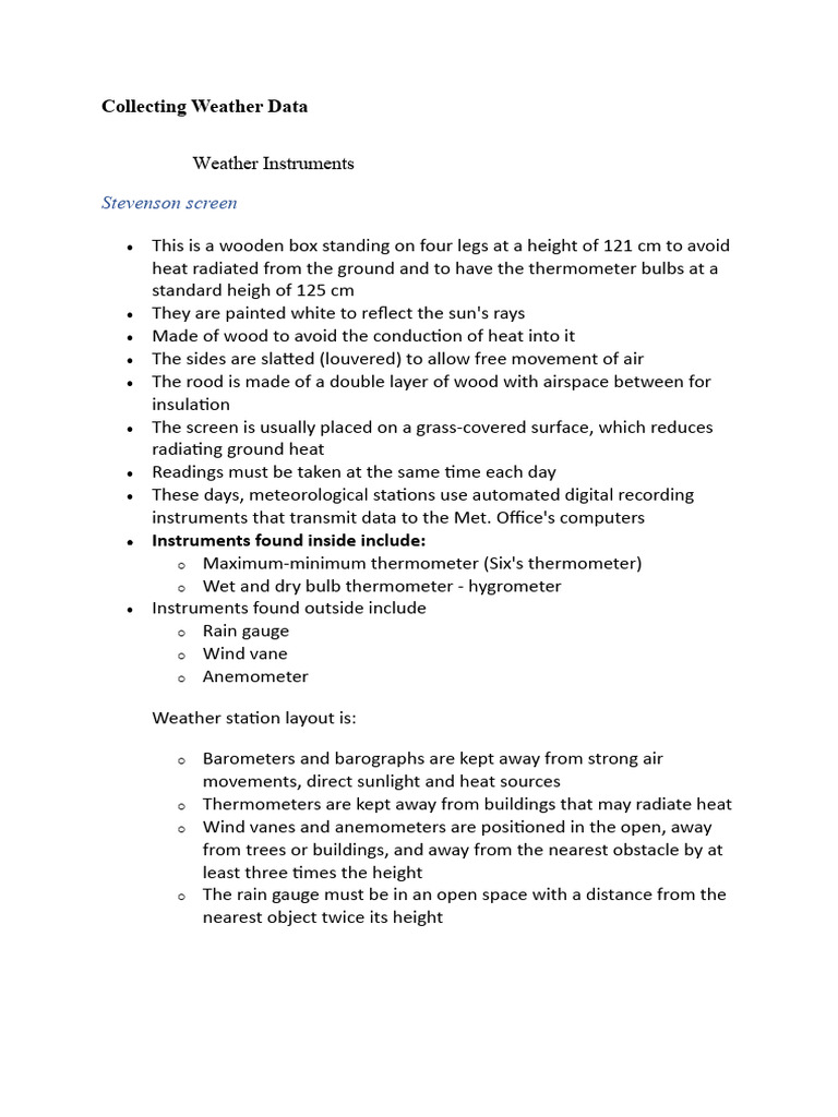 Collecting Weather Data YEAR 10 GEO | PDF | Cloud | Humidity