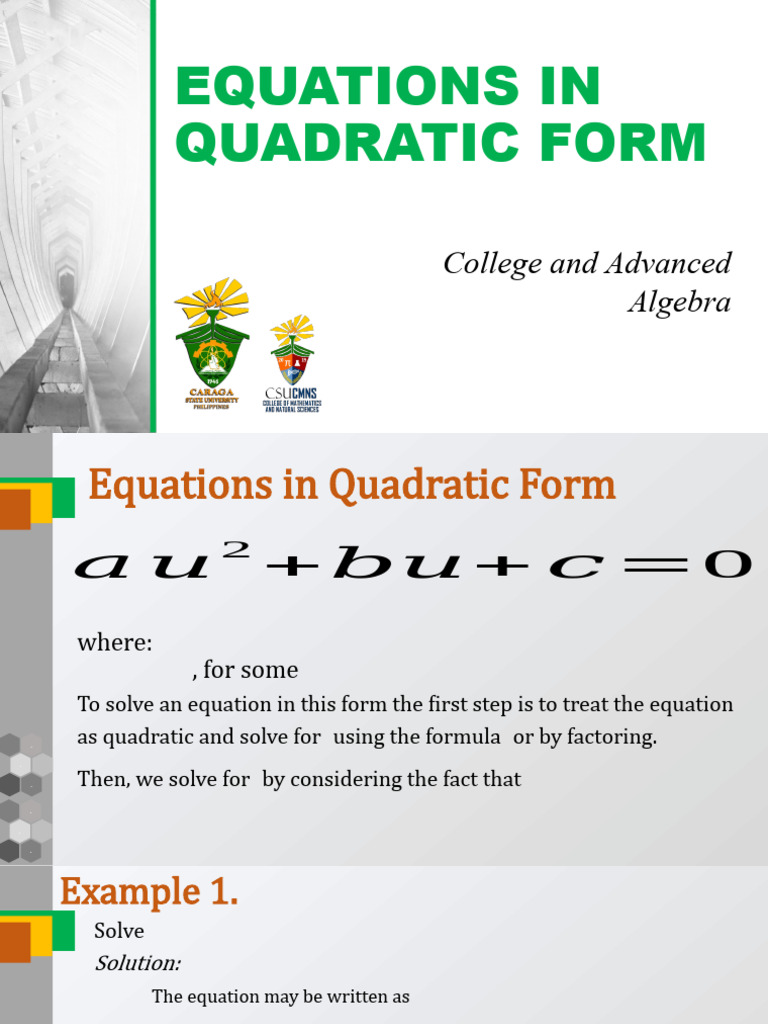Chapter 3.2 Quadratic Equations in One Variable | PDF