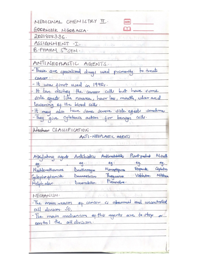 Assignment Med Chem | PDF