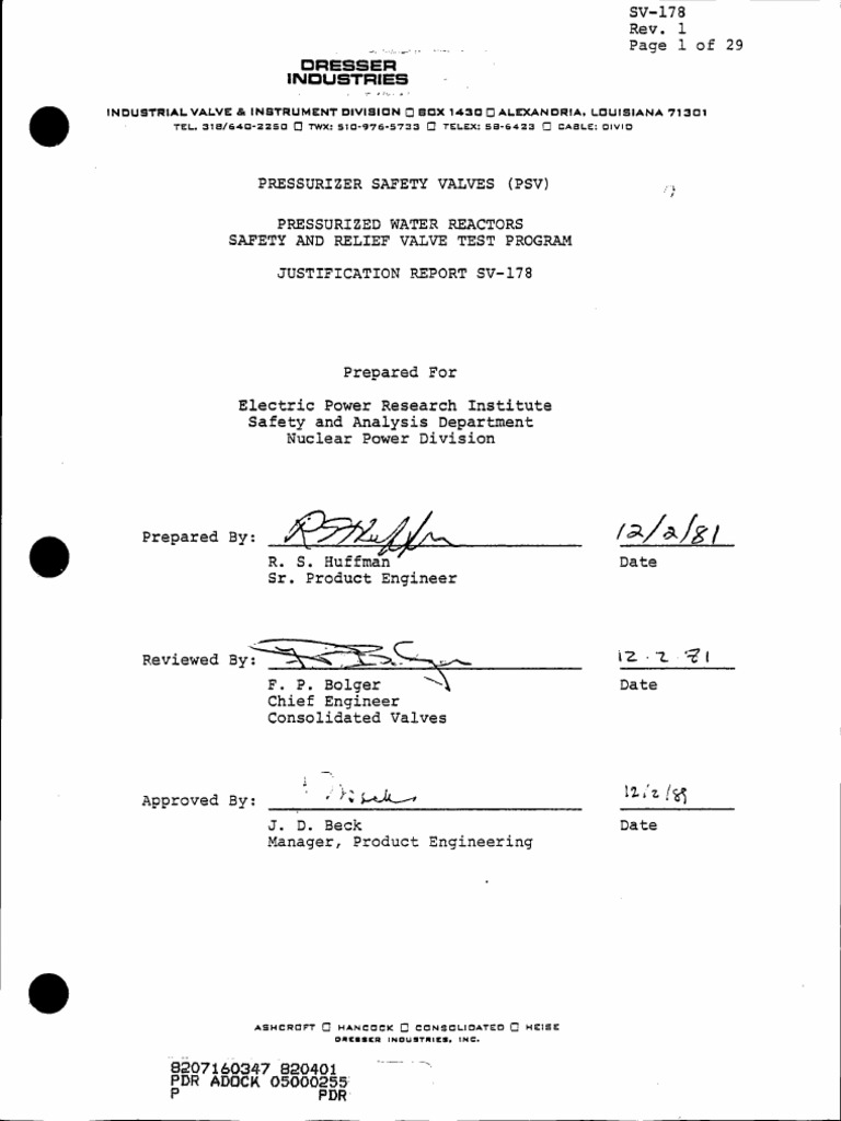 Safety and Relief Valve Test Program | PDF | Valve | Lift (Force)