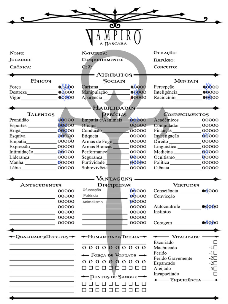 VTM-ficha-de-personagem-completa | PDF