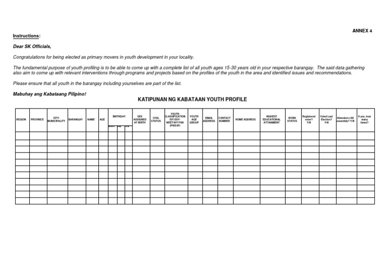 Annex 4 KK Youth Profile | PDF