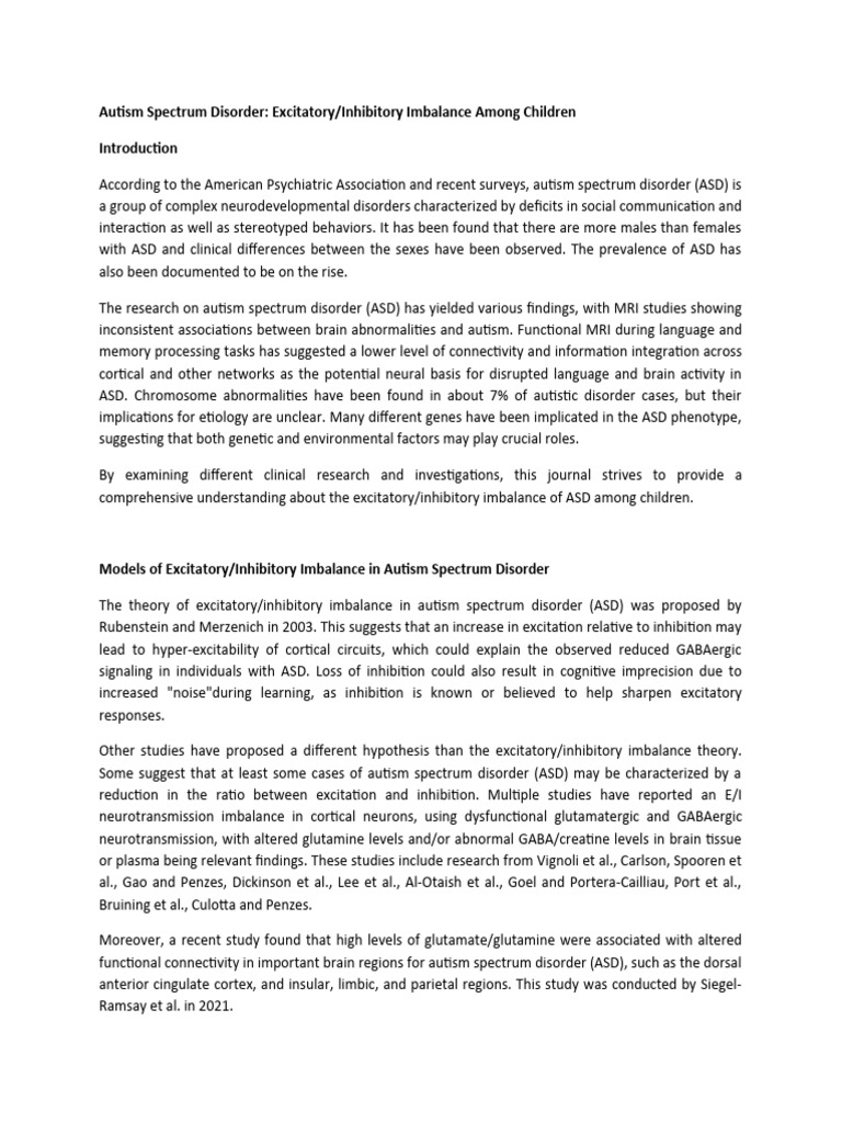 Autism Spectrum Disorder | PDF | Autism Spectrum | Neuroscience