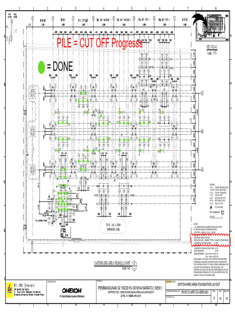 Mapping Progress Foundation Switchyard Area KRT 20012024 | PDF | Concrete | Deep Foundation
