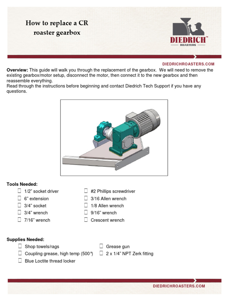 CR Gearbox Replacement | PDF | Screw | Machines