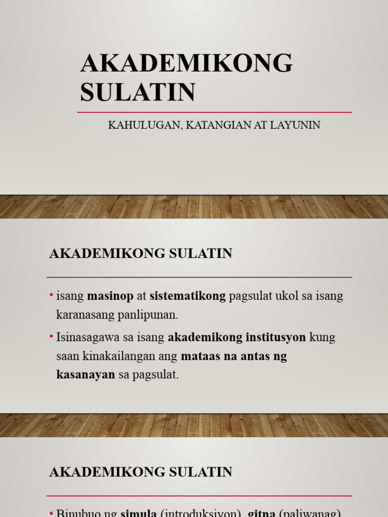 Akademikong Sulatin 1 | PDF
