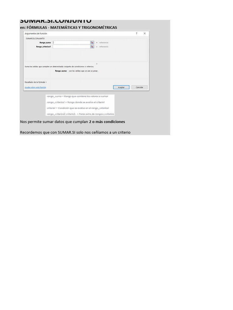 15 Ejercicio - Excel - Sumar.si.Conjunto | PDF