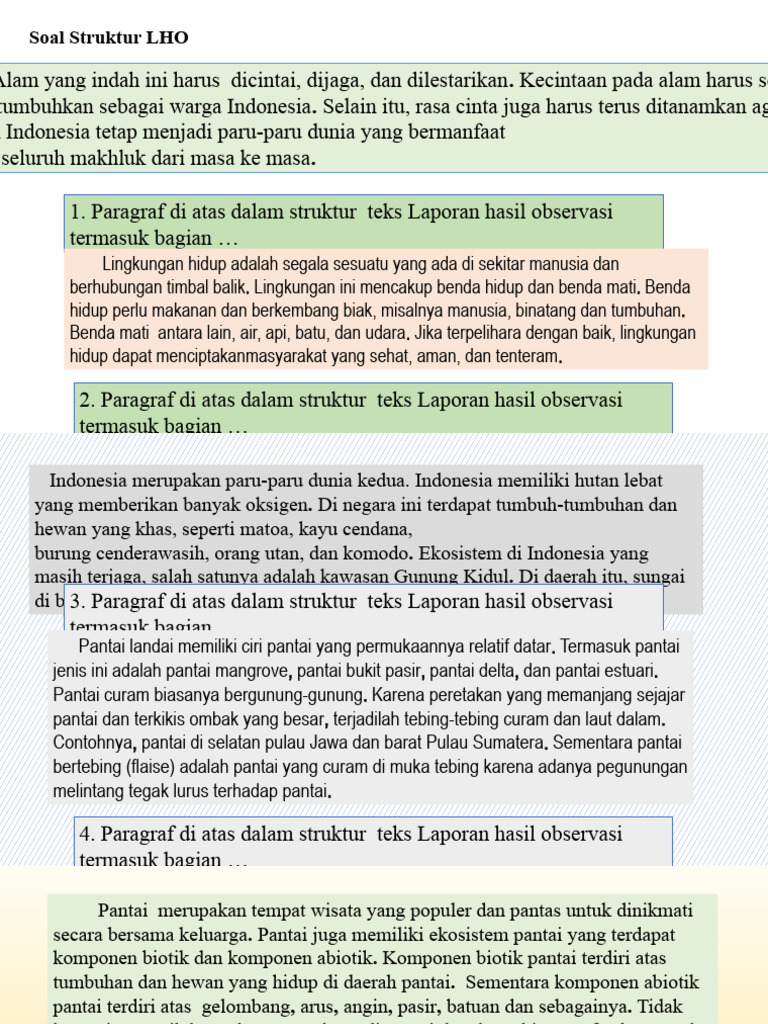 Soal Struktur Teks LHO 1 | PDF
