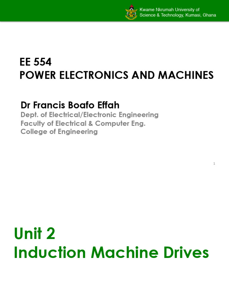 Ee554 Unit2 1 | PDF | Electric Motor | Inductance