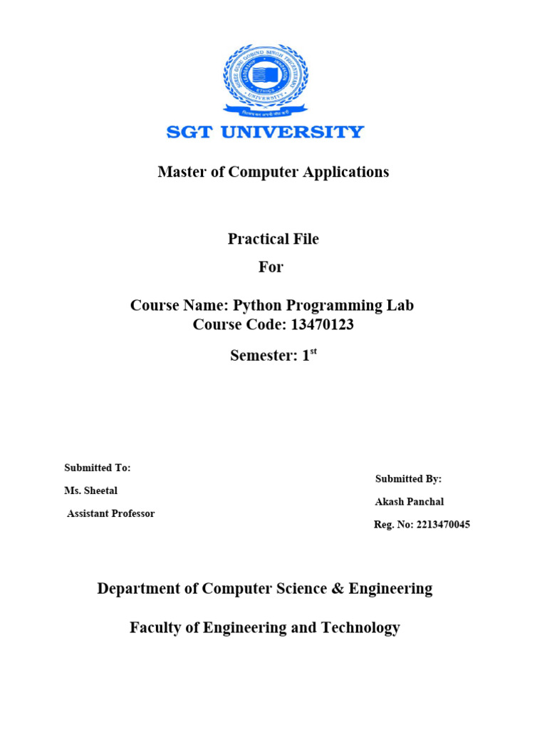 AI Front Page For Student | PDF