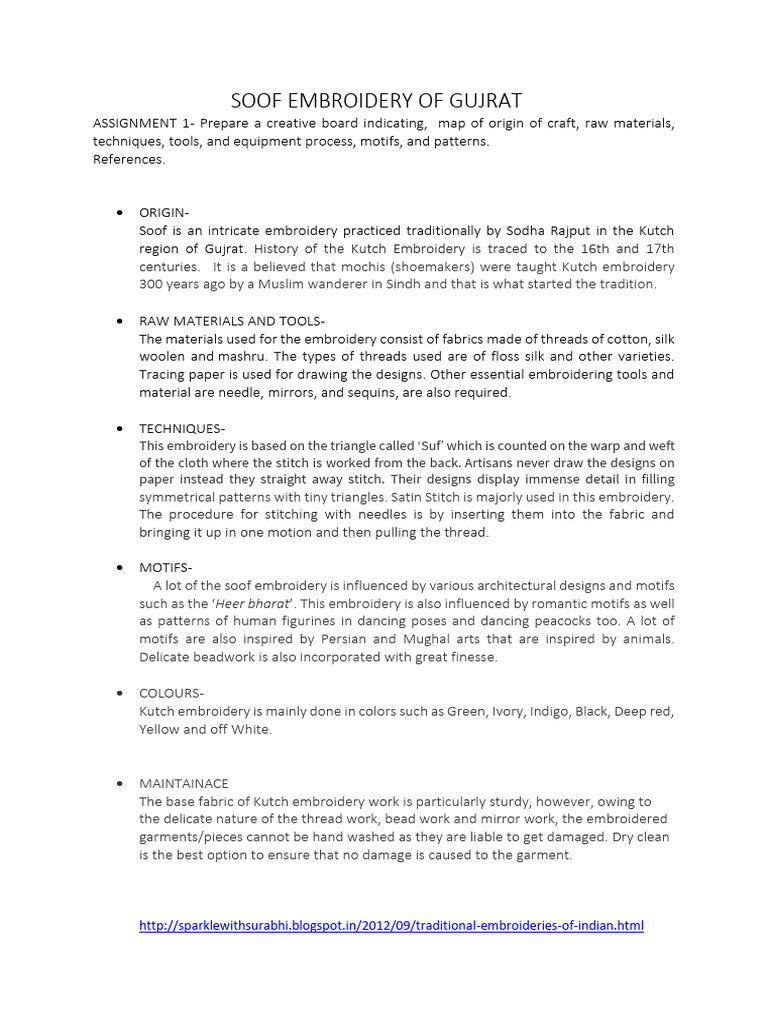 Soof Embroidery of Gujrat | PDF
