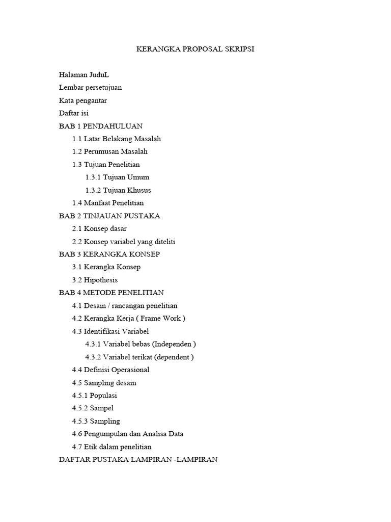 Contoh Kerangka Proposal Skripsi | PDF