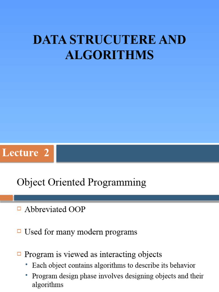 Data Structure Lecture 2 | PDF | Object Oriented Programming | Programming Data Structure Lecture 2 | PDF | Object Oriented Programming | Programming
